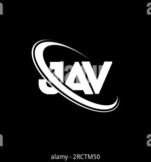 JAV circle letter logo design with circle and ellipse shape. JAV ...