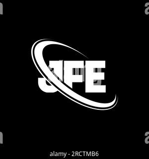 JFE circle letter logo design with circle and ellipse shape. JFE ...