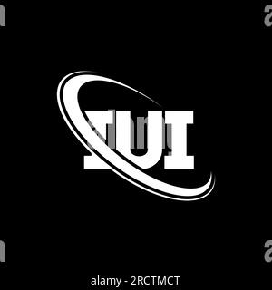 IUI circle letter logo design with circle and ellipse shape. IUI ...