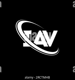 IAV circle letter logo design with circle and ellipse shape. IAV ...