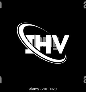 IHV circle letter logo design with circle and ellipse shape. IHV ...