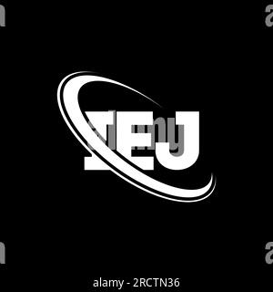 IEJ circle letter logo design with circle and ellipse shape. IEJ ...