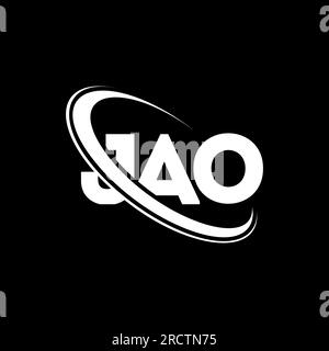 JAO circle letter logo design with circle and ellipse shape. JAO ...
