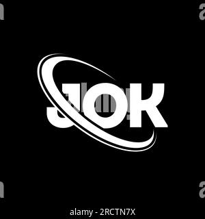 JOK circle letter logo design with circle and ellipse shape. JOK ...