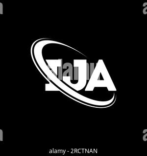 IJA circle letter logo design with circle and ellipse shape. IJA ...
