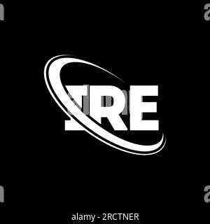 IRE circle letter logo design with circle and ellipse shape. IRE ...