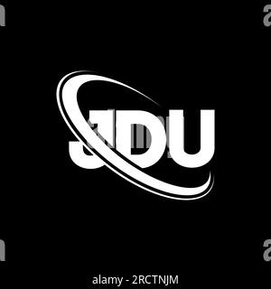 JDU circle letter logo design with circle and ellipse shape. JDU ...