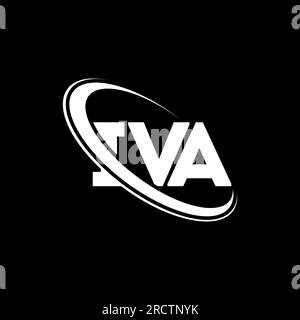 IVA circle letter logo design with circle and ellipse shape. IVA ...