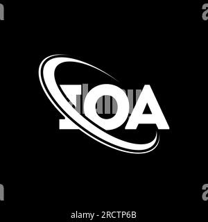 IOA circle letter logo design with circle and ellipse shape. IOA ...