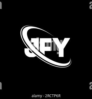 JFY circle letter logo design with circle and ellipse shape. JFY ...