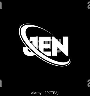 JEN logo. JEN letter. JEN letter logo design. Initials JEN logo linked ...