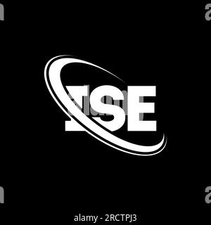 ISE circle letter logo design with circle and ellipse shape. ISE ...