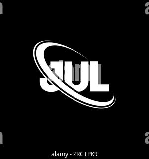 JUL circle letter logo design with circle and ellipse shape. JUL ...