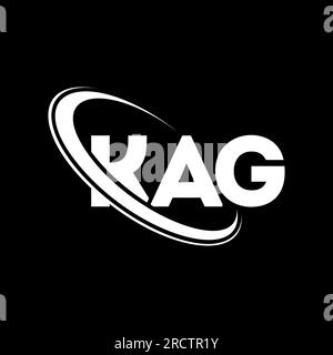 KAG circle letter logo design with circle and ellipse shape. KAG ...