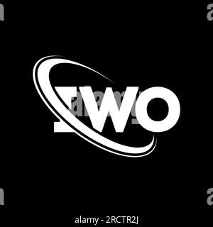IWO circle letter logo design with circle and ellipse shape. IWO ...