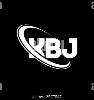 KBJ circle letter logo design with circle and ellipse shape. KBJ ...