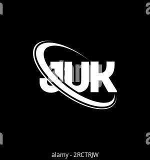 JUK circle letter logo design with circle and ellipse shape. JUK ...