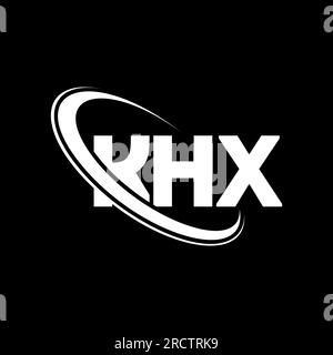 KHX circle letter logo design with circle and ellipse shape. KHX ...
