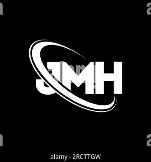 JMH circle letter logo design with circle and ellipse shape. JMH ...