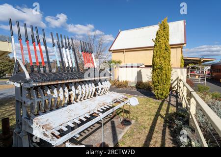 Railway Lever Frame, historic Tenterfield Railway Museum, Tenterfield ...