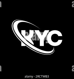KYC circle letter logo design with circle and ellipse shape. KYC ...