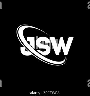 JSW circle letter logo design with circle and ellipse shape. JSW ...