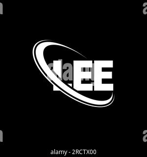 LEE circle letter logo design with circle and ellipse shape. LEE ...