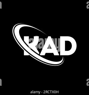 KAD circle letter logo design with circle and ellipse shape. KAD ...
