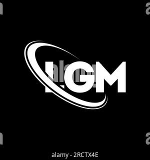 LGM circle letter logo design with circle and ellipse shape. LGM ...