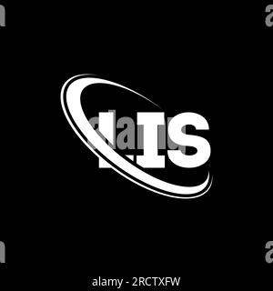 LIS circle letter logo design with circle and ellipse shape. LIS ...