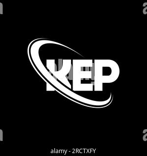 KEP circle letter logo design with circle and ellipse shape. KEP ...