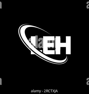 LEH circle letter logo design with circle and ellipse shape. LEH ...