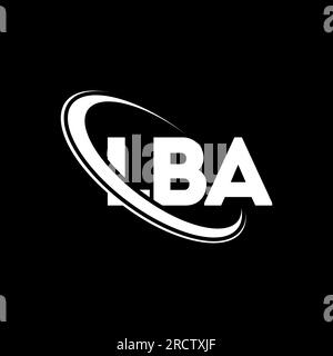 LBA circle letter logo design with circle and ellipse shape. LBA ...