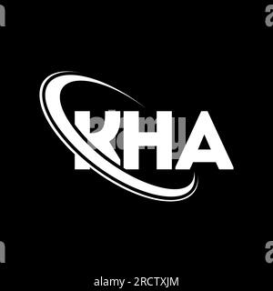 KHA circle letter logo design with circle and ellipse shape. KHA ...
