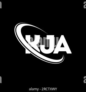 KJA circle letter logo design with circle and ellipse shape. KJA ...