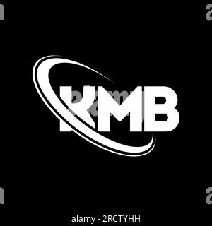 KMB circle letter logo design with circle and ellipse shape. KMB ...
