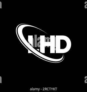 LHD circle letter logo design with circle and ellipse shape. LHD ...