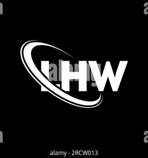 LHW circle letter logo design with circle and ellipse shape. LHW ...