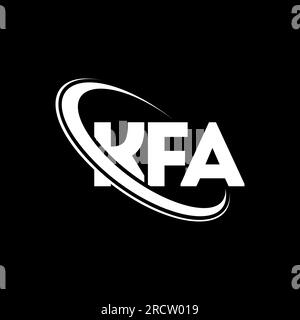 KFA circle letter logo design with circle and ellipse shape. KFA ...
