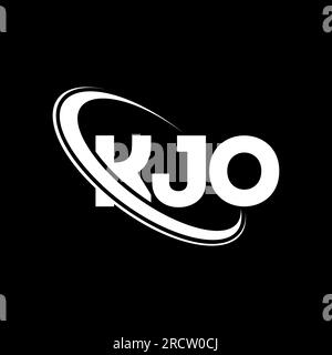 KJO circle letter logo design with circle and ellipse shape. KJO ...