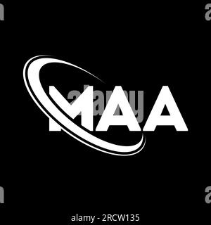 MAA circle letter logo design with circle and ellipse shape. MAA ...