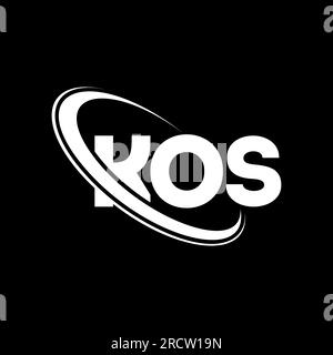 KOS circle letter logo design with circle and ellipse shape. KOS ...
