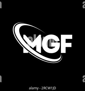 MGF circle letter logo design with circle and ellipse shape. MGF ...