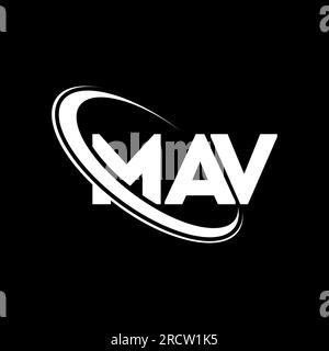 MAV circle letter logo design with circle and ellipse shape. MAV ...