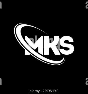 MKS circle letter logo design with circle and ellipse shape. MKS ...