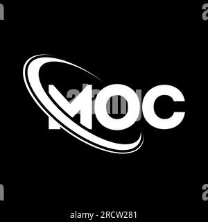 MOC circle letter logo design with circle and ellipse shape. MOC ...
