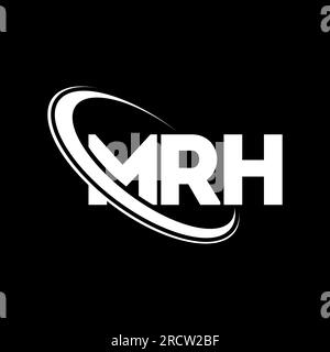 MRH circle letter logo design with circle and ellipse shape. MRH ...