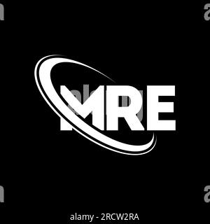 MRE circle letter logo design with circle and ellipse shape. MRE ...