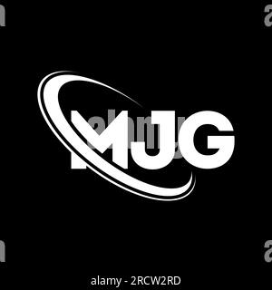 MJG circle letter logo design with circle and ellipse shape. MJG ellipse letters with ...