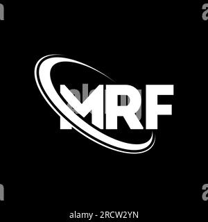 MRF circle letter logo design with circle and ellipse shape. MRF ...